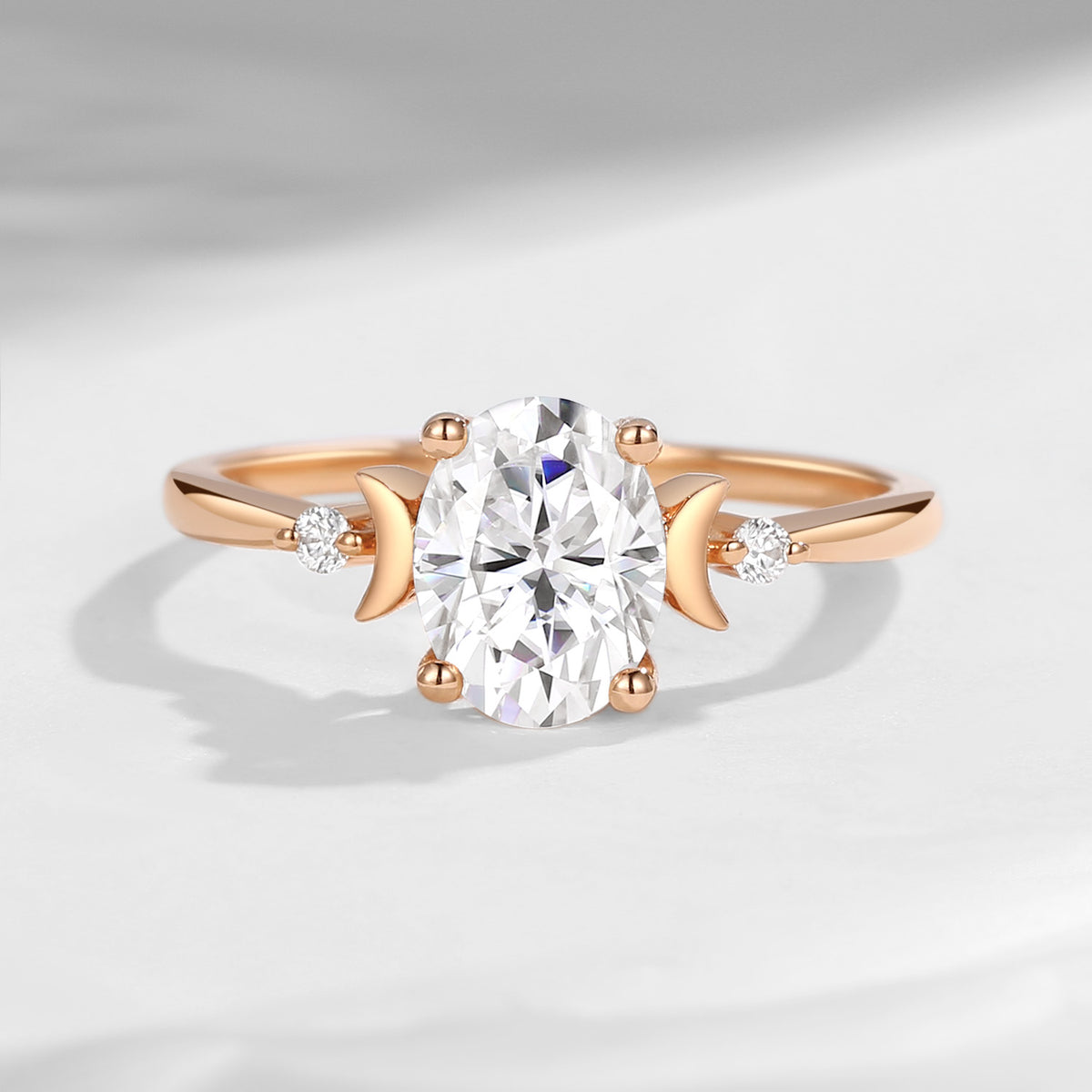 Pure Moon | Oval Cut Moissanite Moon Inspired Engagement Ring – StarlandUS